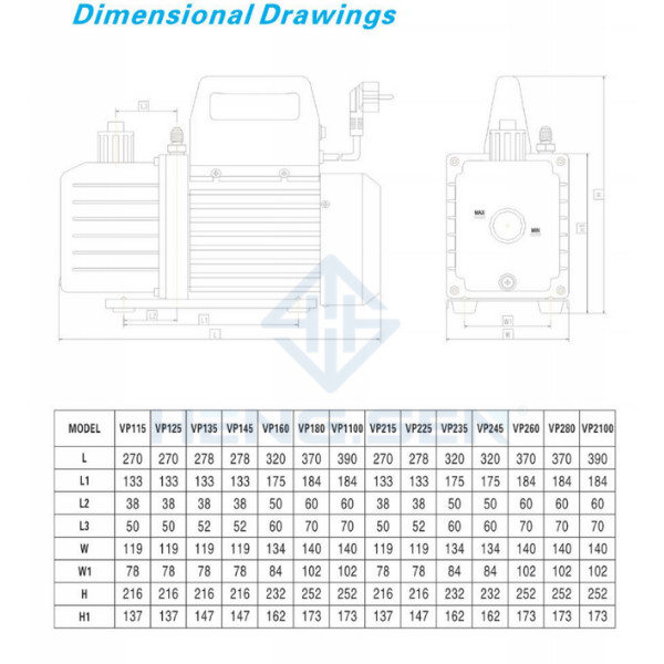 1.8CFM Aircon Vacuum Pump , VP115D Dual Stage Rotary Vane Vacuum Pump